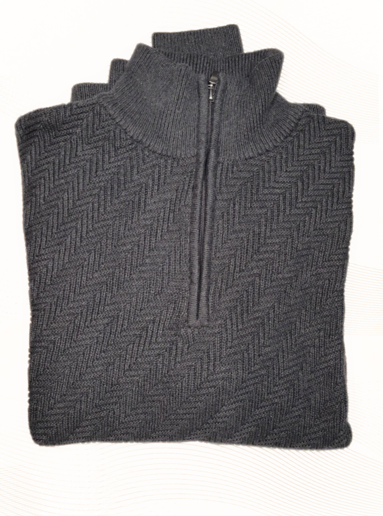 Men's Grey Half Zip Jumper